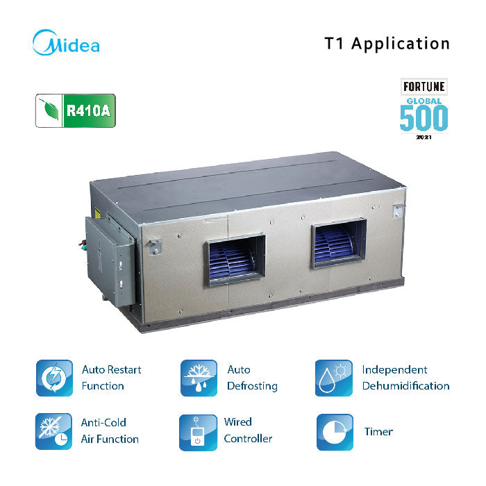 Midea High Static Ducted Split Inverter Air Conditioners (8–10 HP, 150 ...