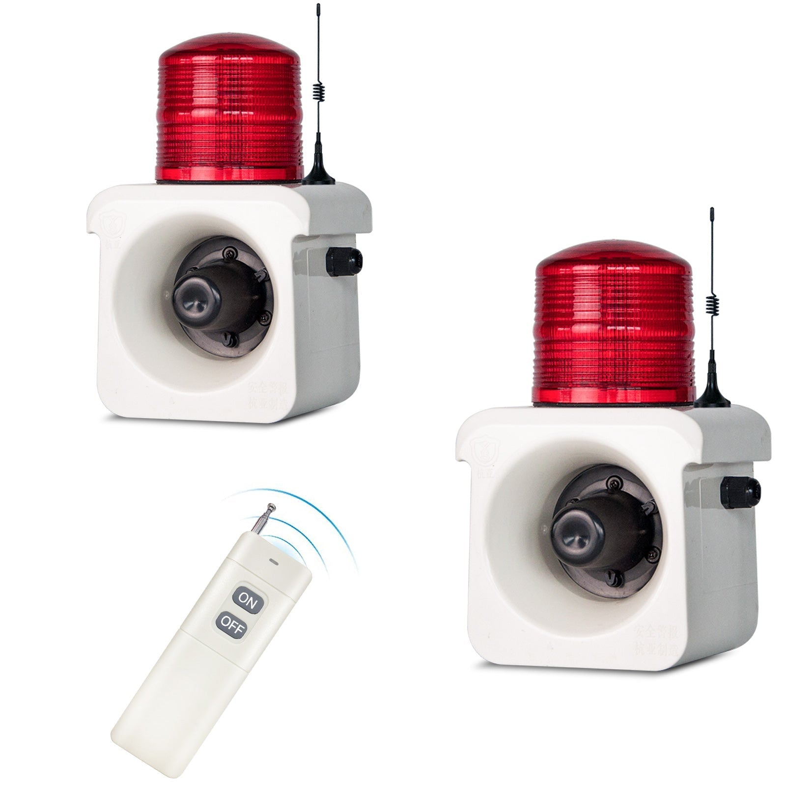 YASONG 2000m/1.24mile Wireless Remote Control Siren Alarm LED Strobe W ...