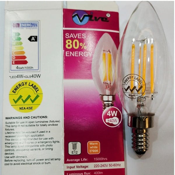 Vive LED 4W 2700K E12 screw type Bulb – DELIGHT OptoElectronics Pte. Ltd
