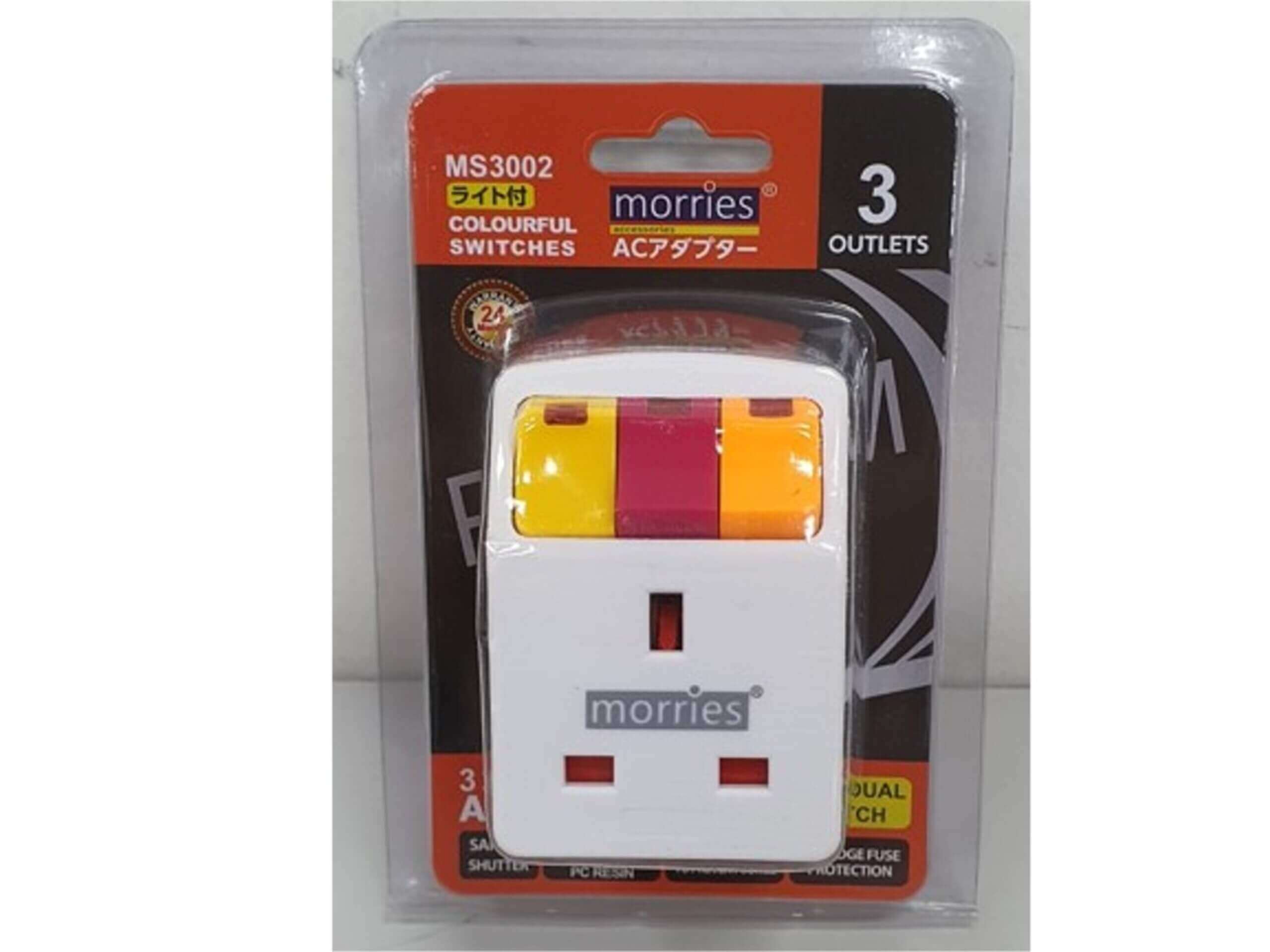 Morries 3 Way Adaptor With Switch and Surge Protection – DELIGHT ...