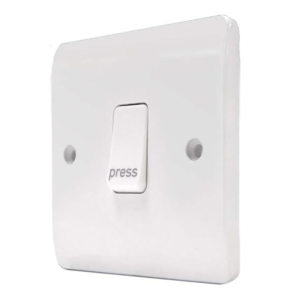 MK Electric White 20 A Flush Mount Push Button Light Switch - Delight ...